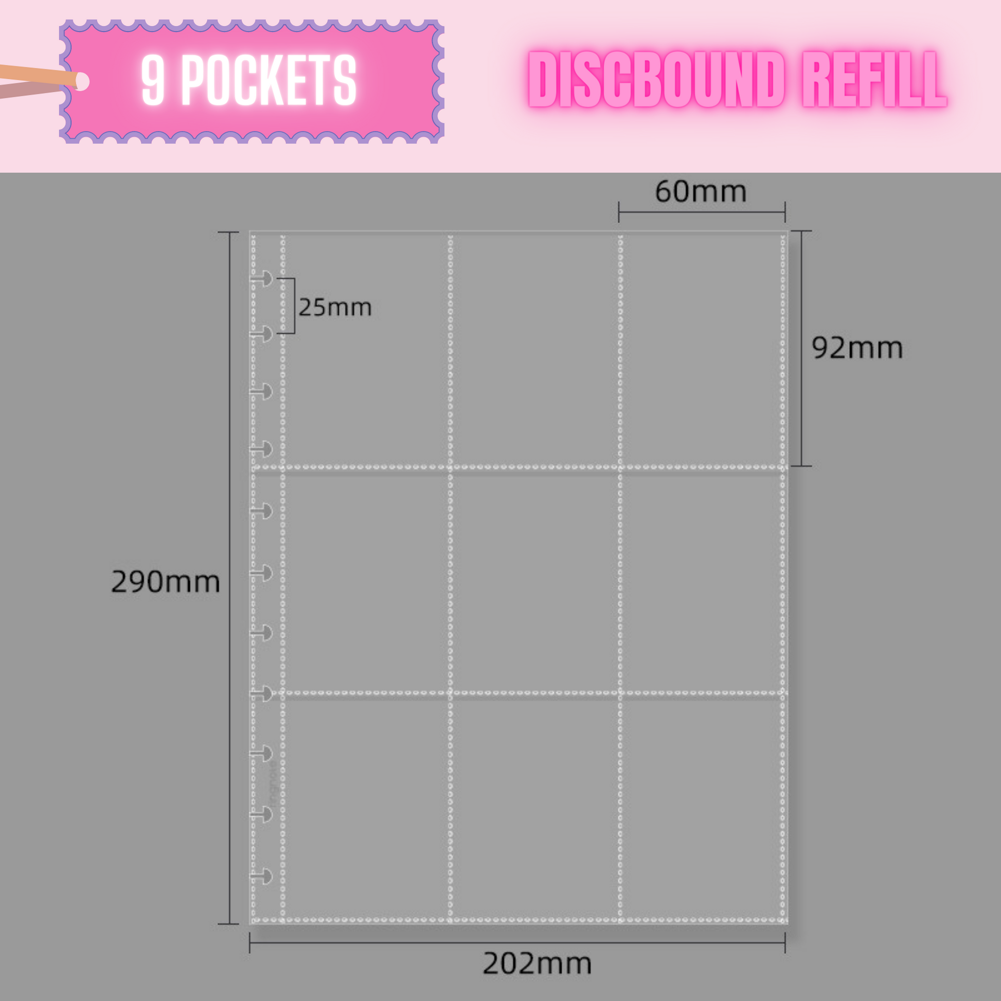 9 Pockets Discbound Binder Refill – Sticker Gifts Store